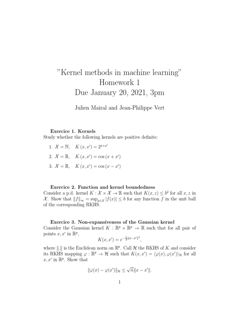 hw1 Kernel Trick 2021 | PDF