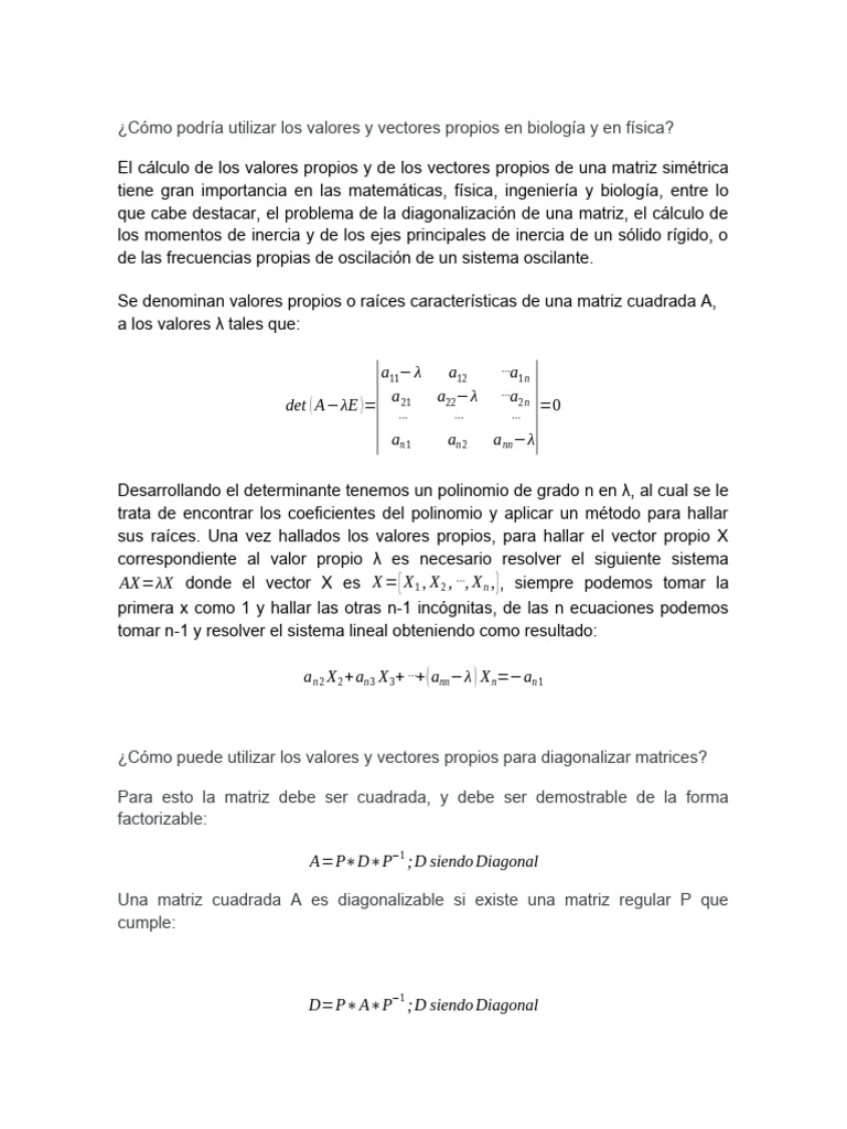 Algebra Foro Unidad Tres | PDF | Valores propios y vectores propios | Matriz (Matemáticas)