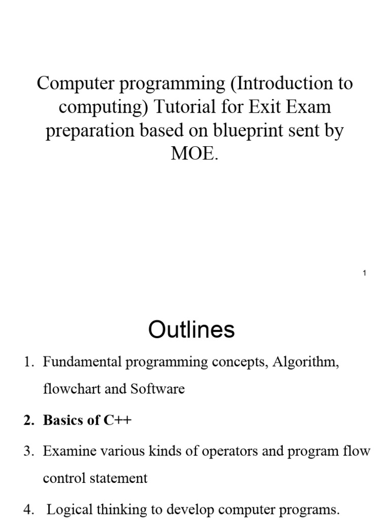 Exit Exam Tutorial #1-2 | PDF | Programming | Computer Program