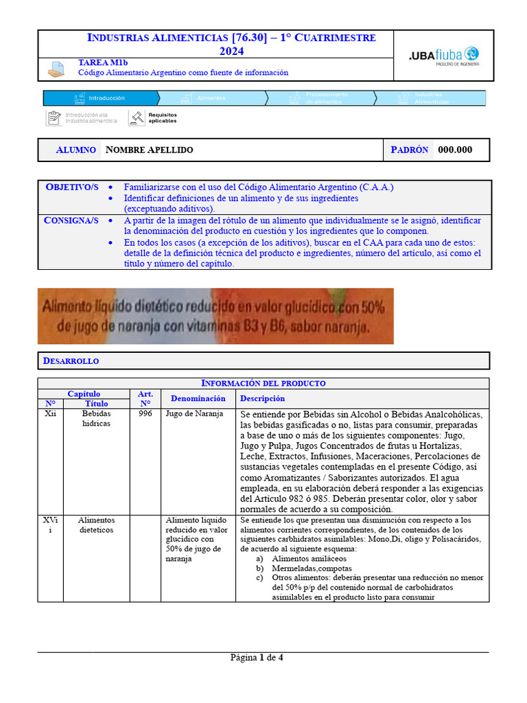Uso del CAA en Alimentos y Bebidas | PDF | Alimentos | Bebida