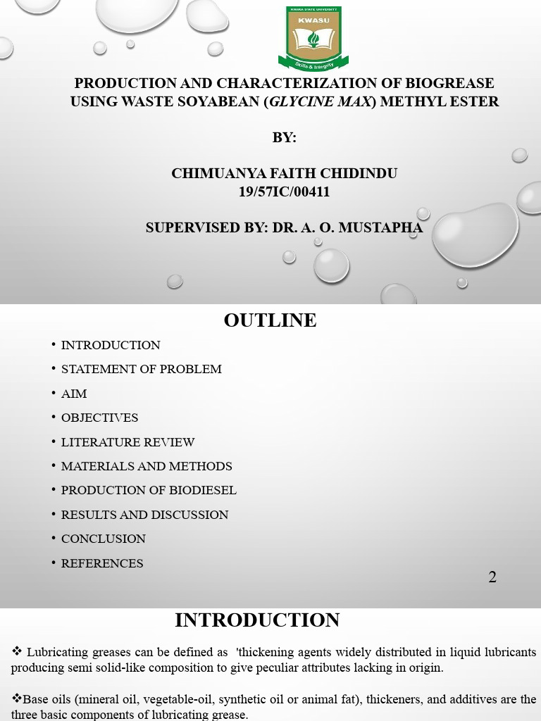 Bio-Grease from Waste Soybean Oil | PDF | Lubricant | Oil