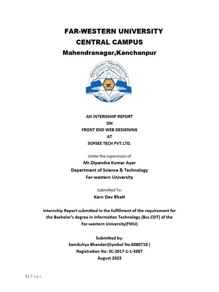 Project Report | PDF | Web Design | Web Development