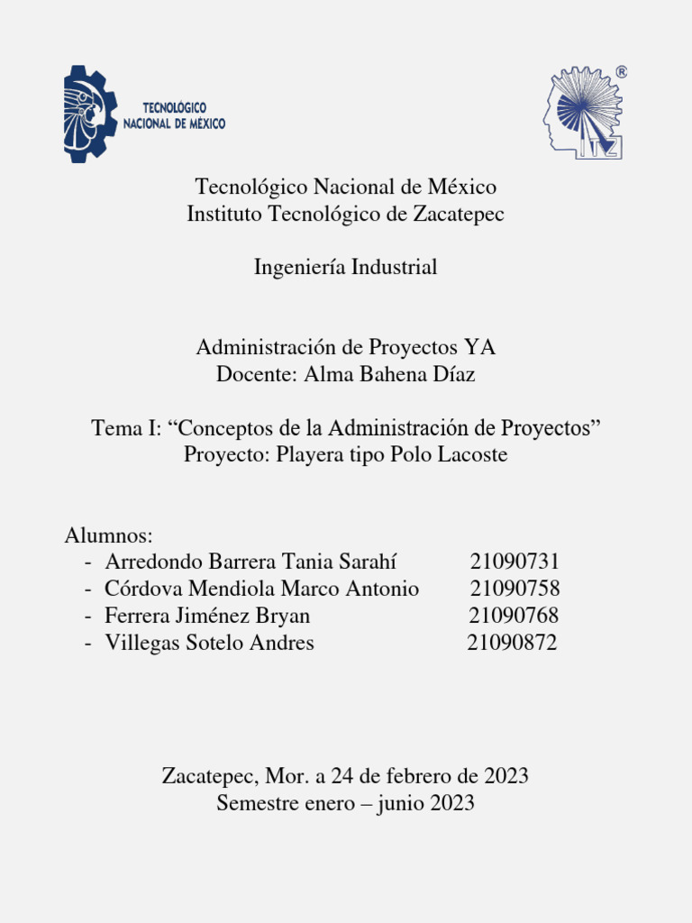 Proyecto - Playera Tipo Polo | PDF