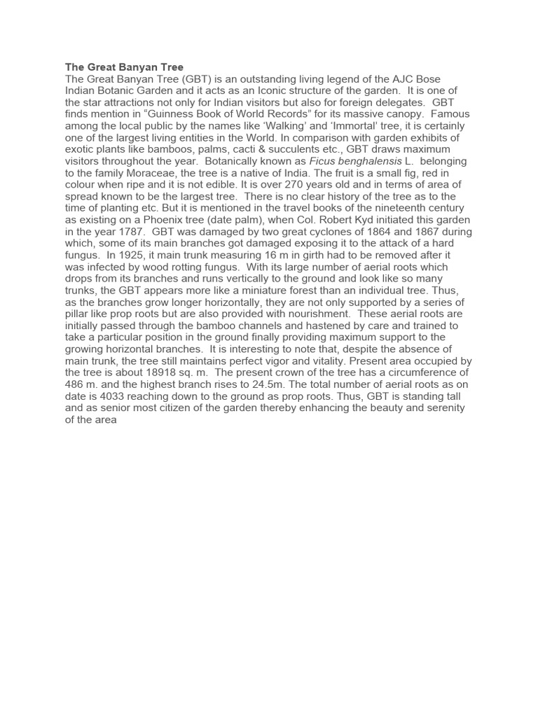 The Great Banyan Tree | PDF