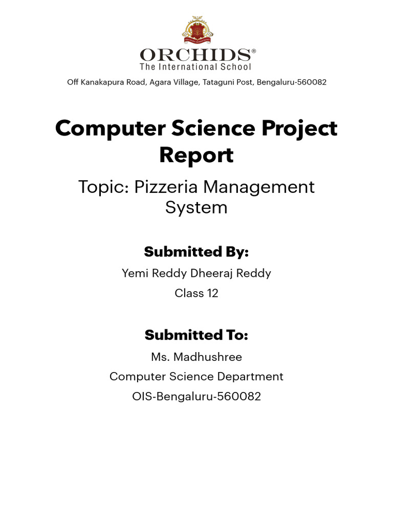 Cs Project Report Download Free Pdf Databases My Sql