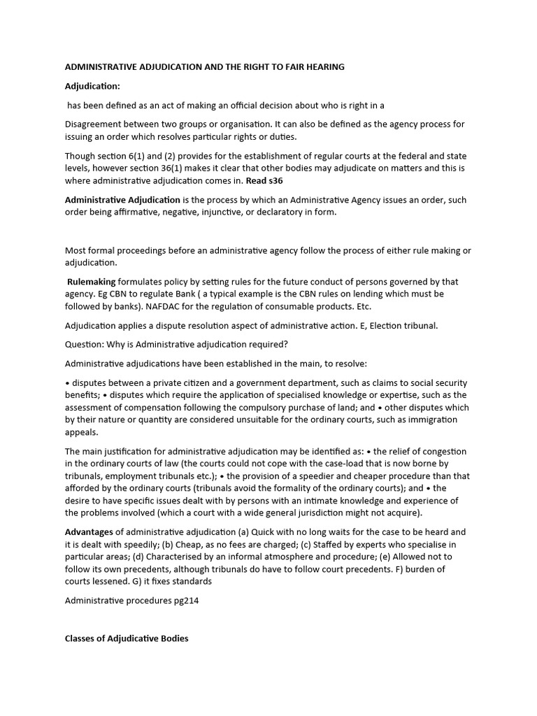 Admin Adjudication Document | PDF | Tribunal | Appeal