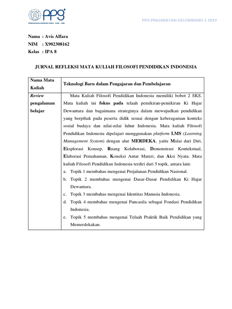 Jurnal Refleksi Filosofi Pendidikan Indonesia | PDF Jurnal Refleksi Filosofi Pendidikan Indonesia | PDF
