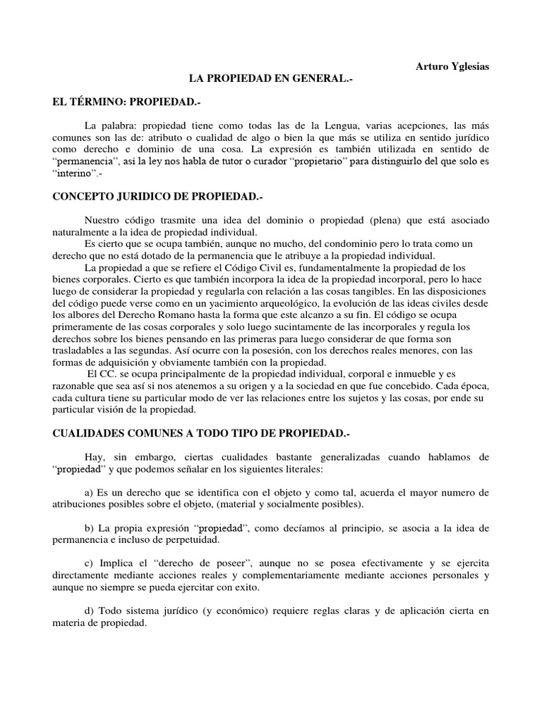 La Propiedad y Sus Diversos Tipos | PDF | Propiedad | Derecho Civil ...