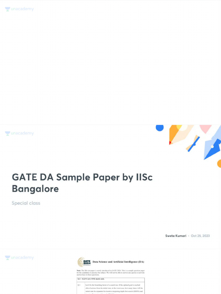 GATE DA Sample Paper by IISc Bangalore With Anno | PDF