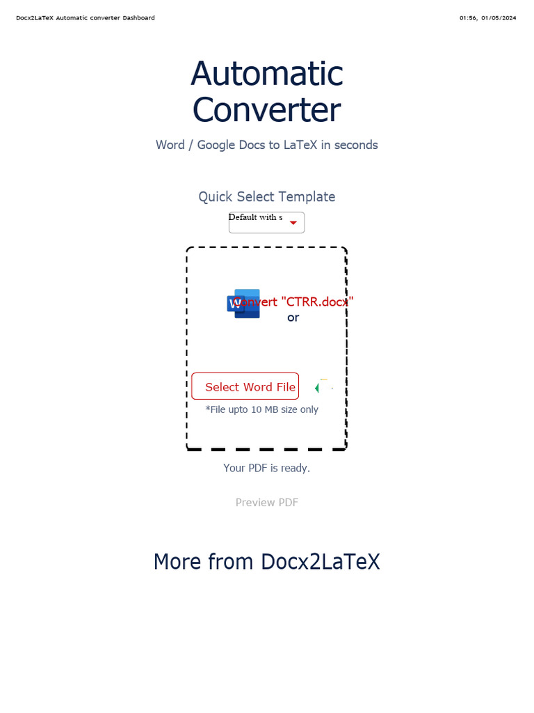 Automatic Converter: More From Docx2Latex | PDF | Application Software | Computer File Formats