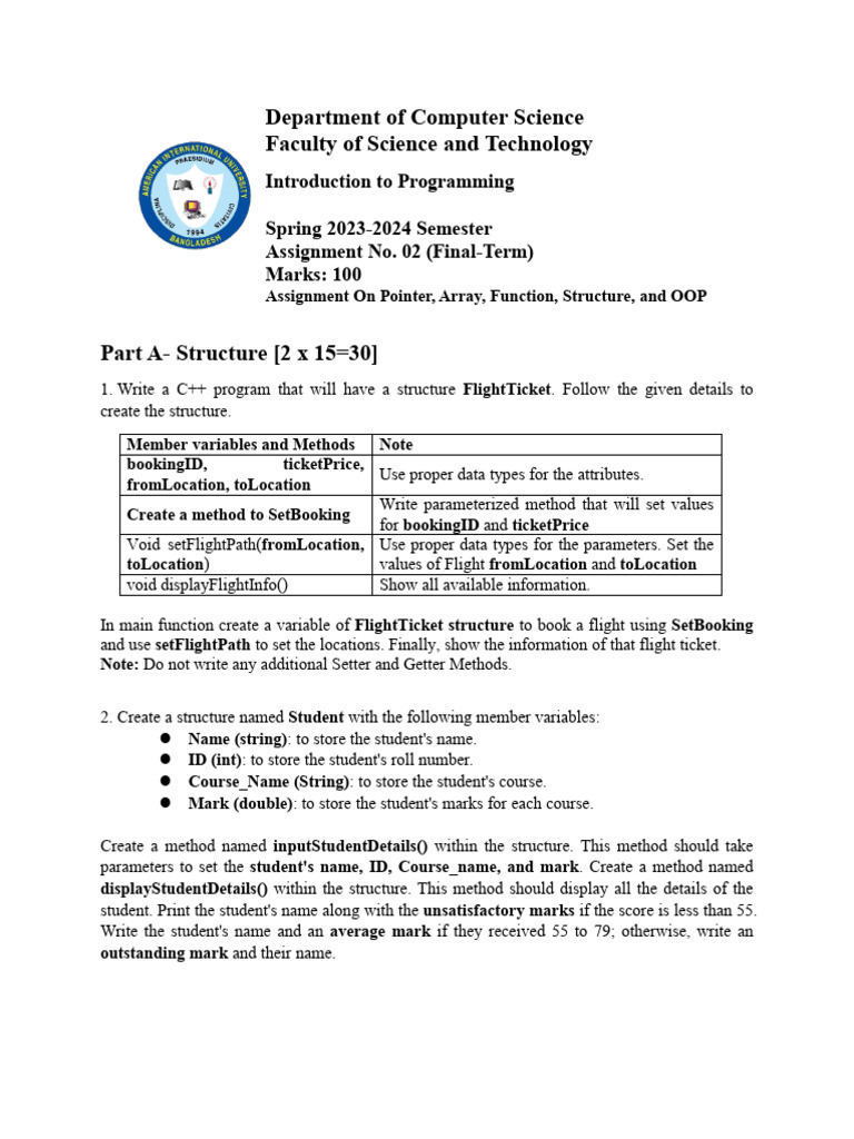 IP Assignment FinalTerm | PDF | Parameter (Computer Programming ...