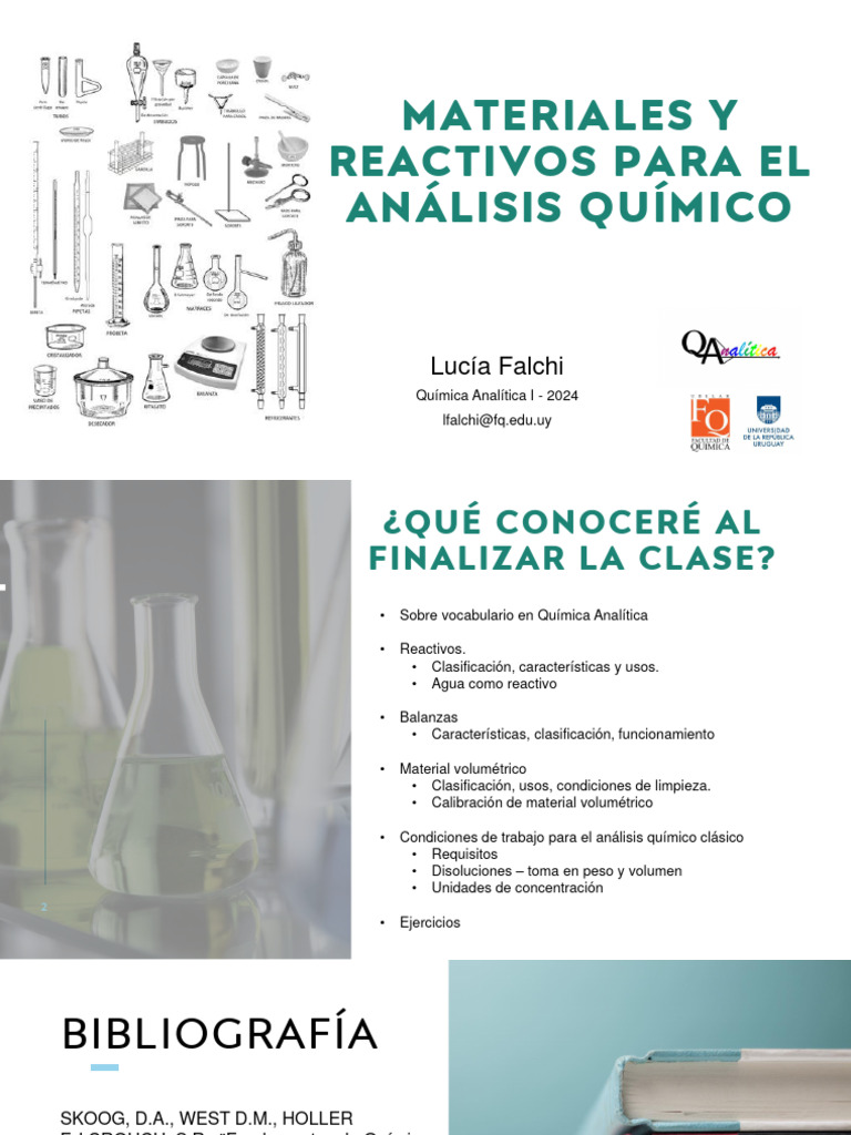 Materiales y Reactivos en Análisis Químico | PDF | Reactivo | Kilogramo