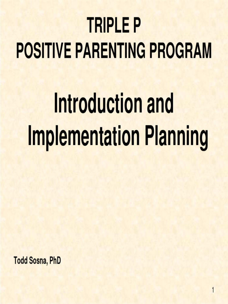 TripleP Program | PDF | Parenting | Mental Health Professional