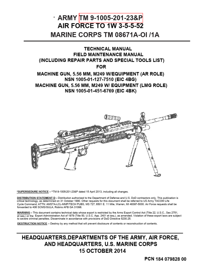 AIR FORCE TO 1W 3-5-5-52: ARMY TM 9-1005-201-23&P Marine Corps TM 08671A-Oi /1A | Download Free ...