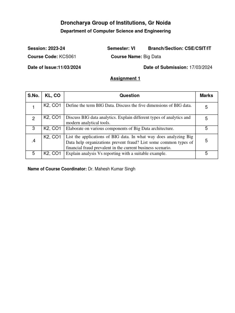 Big Data Assignment | PDF