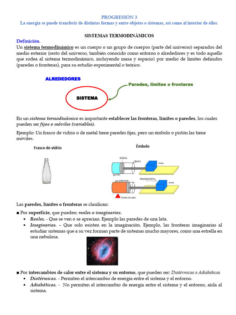 Sistemas Termodinámicos y Transferencia de Energía | PDF ...