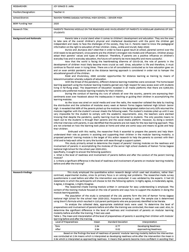 JOY GRACE JARA - Research Bulletin DIV. | Download Free PDF | Survey Methodology