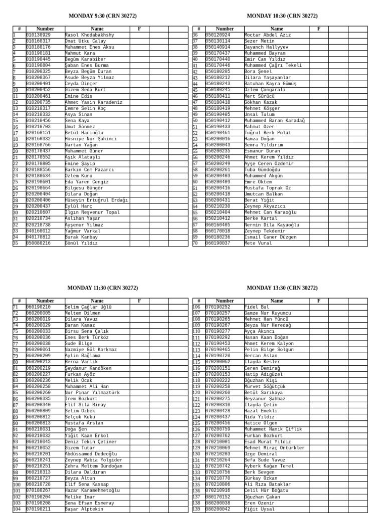 Final Time Table 30272 | PDF