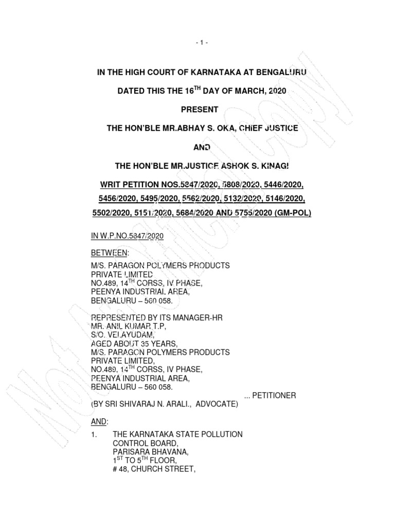 WP5847 20 16 03 2020 | PDF | Bangalore