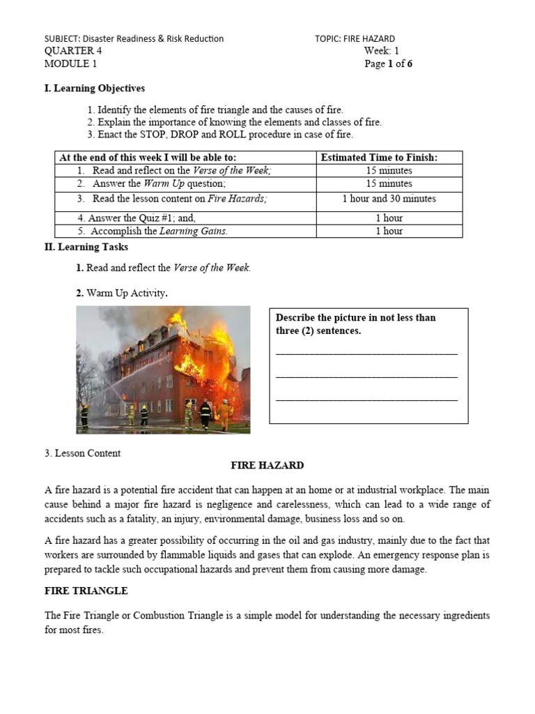 DQ4 W1 DRRM | PDF | Fires | Materials