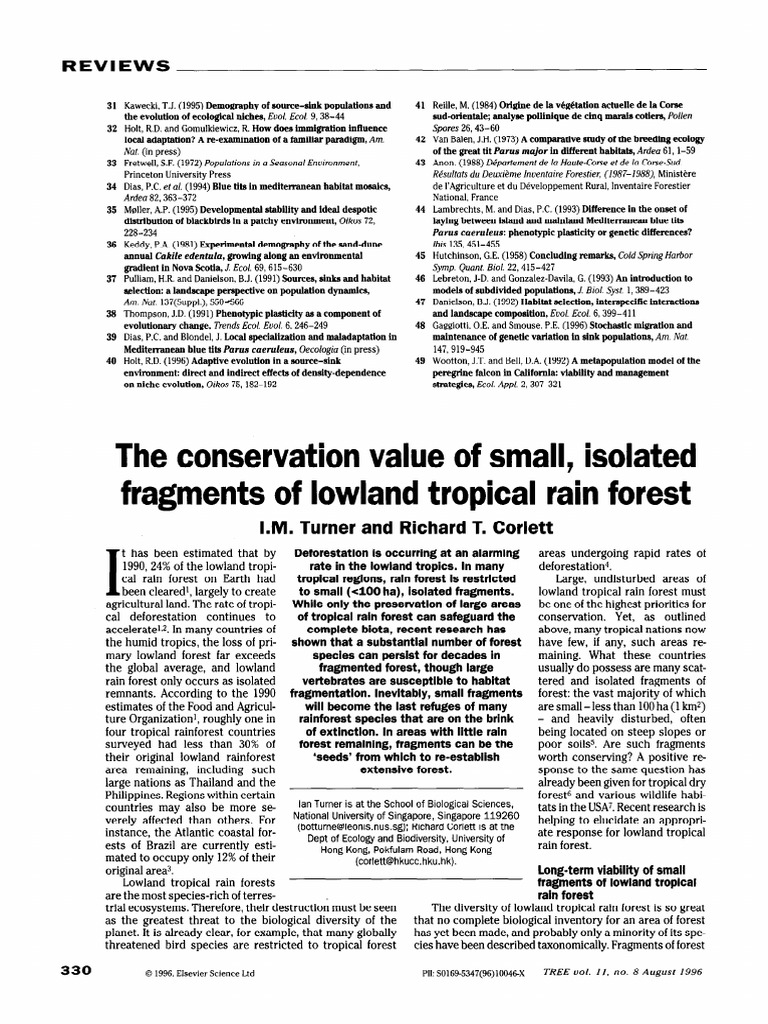 The Conservation Value of Small Isolated | PDF | Forests | Biodiversity