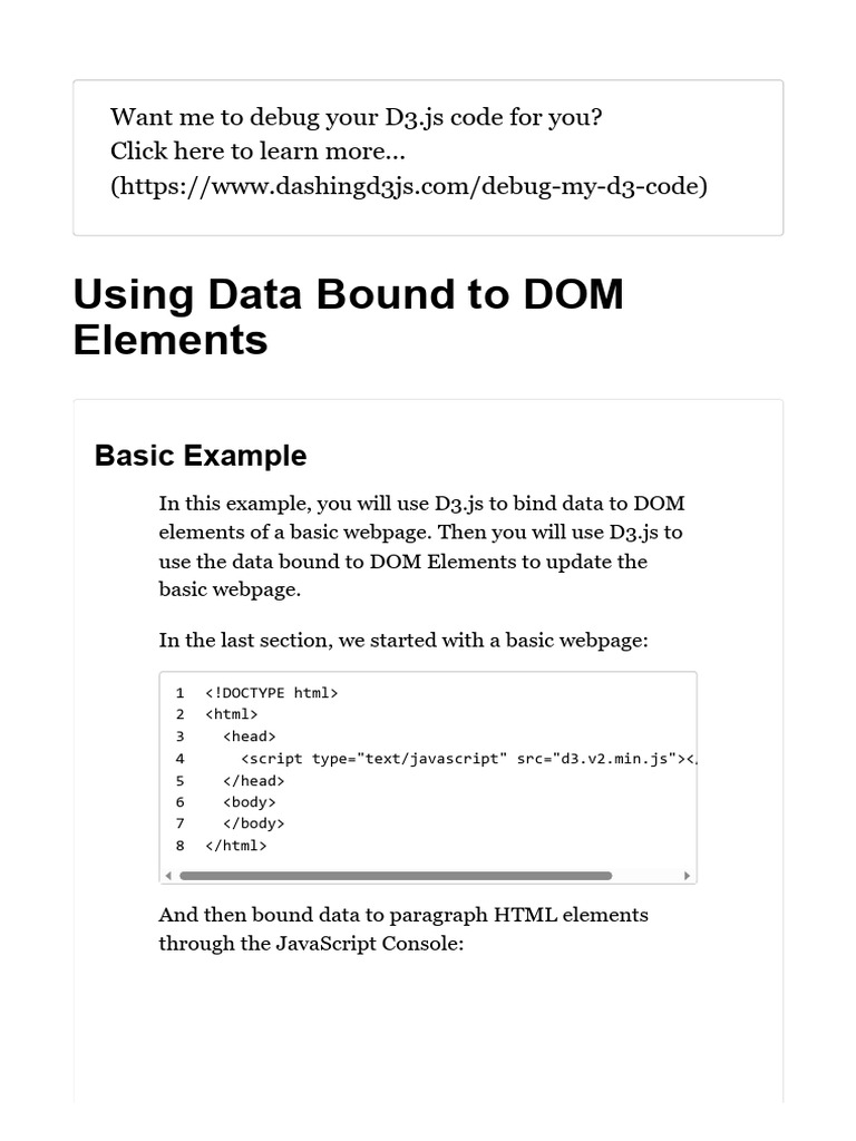 Using Data Bound To DOM Elements DashingD3js - Com | PDF | Software ...