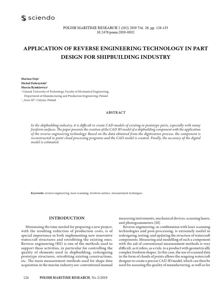 Application of Reverse Engineering Technology in P | PDF | Computer Aided Design | 3 D Modeling