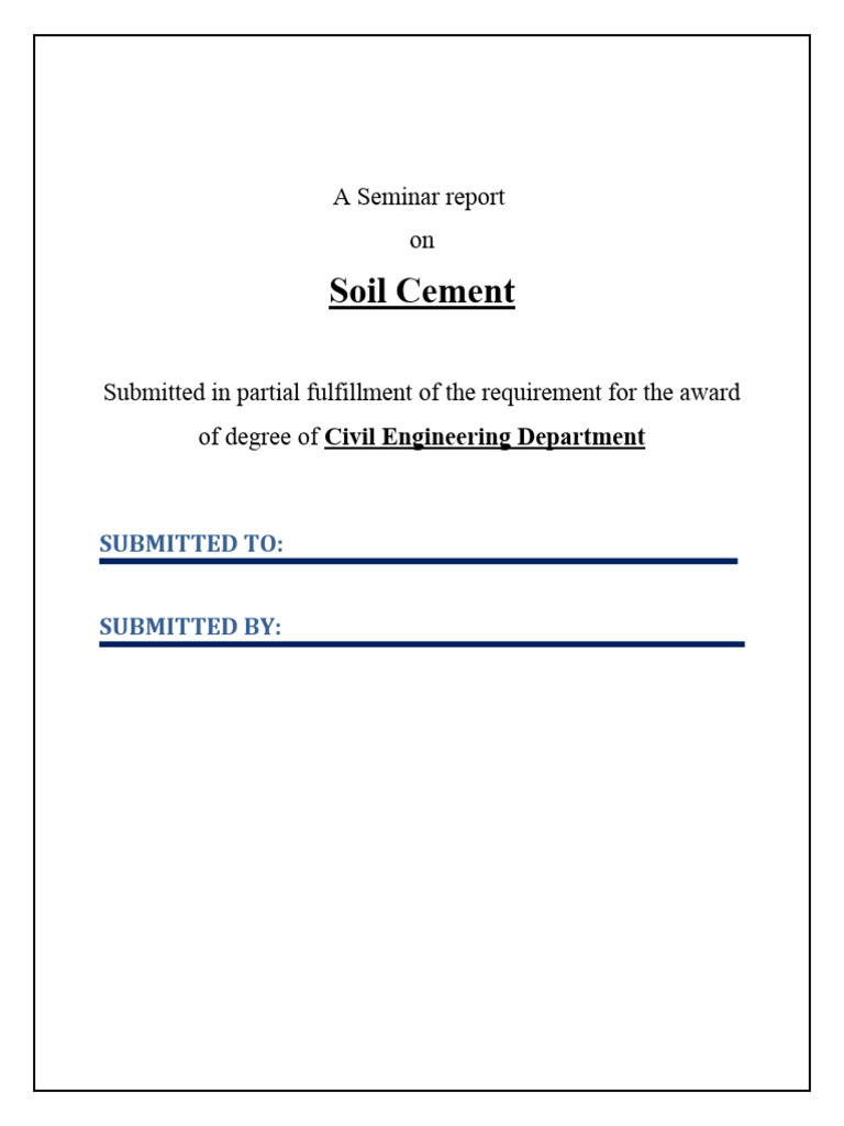 Soil Cement Report Docx | PDF | Road Surface | Structural Engineering