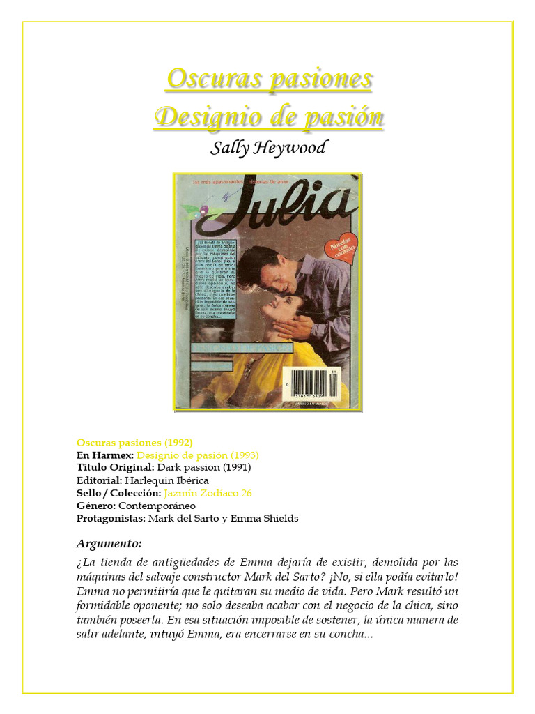 Sally Heywood - Oscuras Pasiones (Designio de Pasión) | PDF