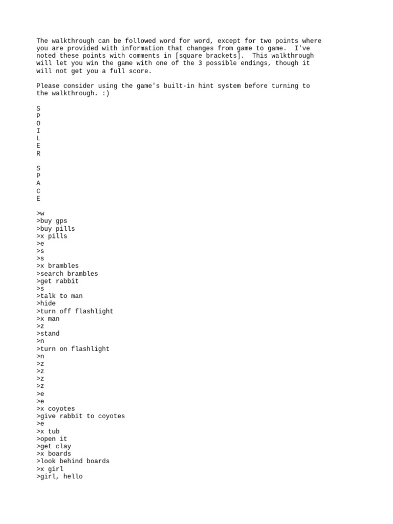 Walkthrough Pdf