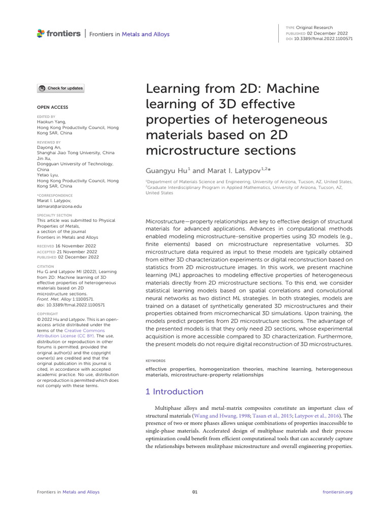 Learning From 2d Machine Learning Of 3d Effective Properties Of