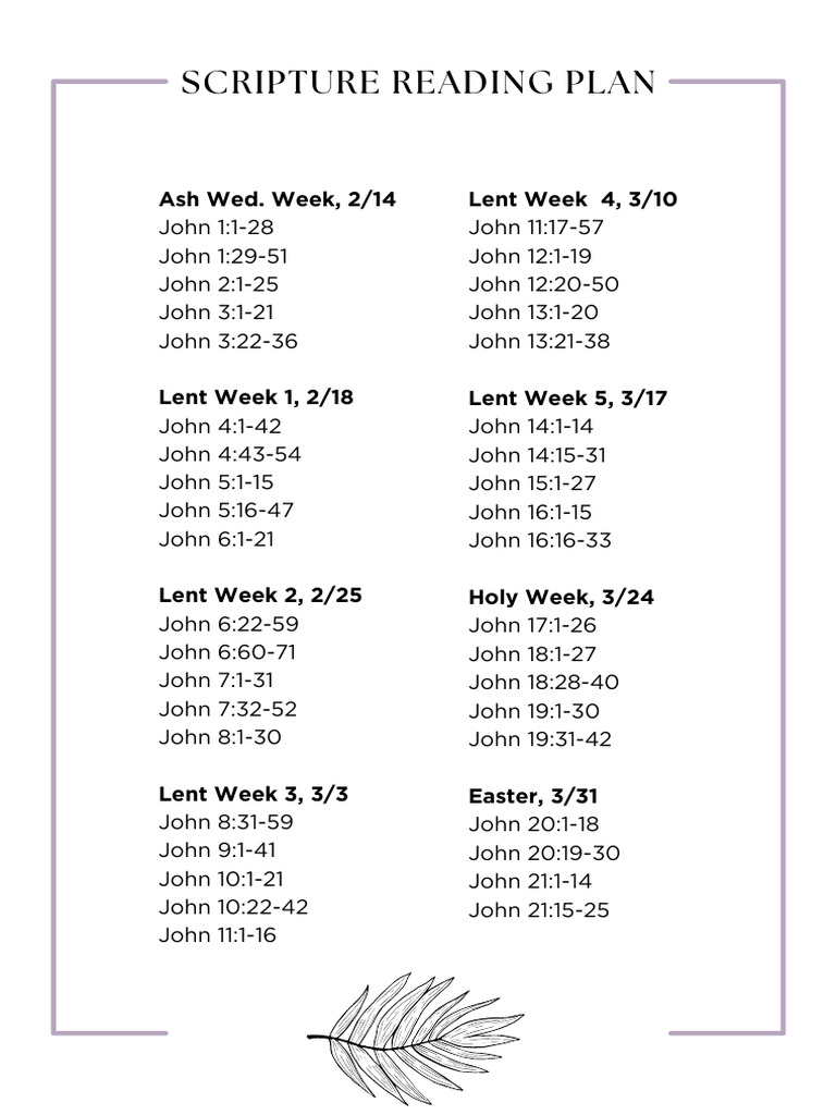 Lenten Scripture Reading Plan | PDF