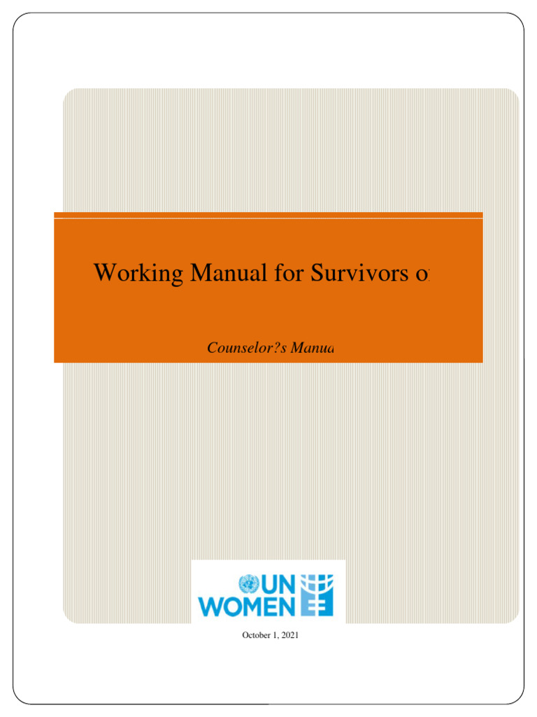 Final Working Manual For Survivors of VAWG Shelter Counselors - Final | PDF | Psychological ...