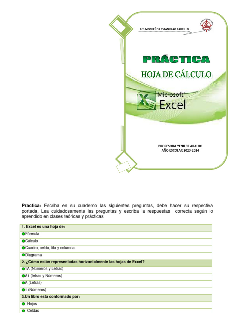 Practica de Excel | PDF | Microsoft Excel | Microsoft Office