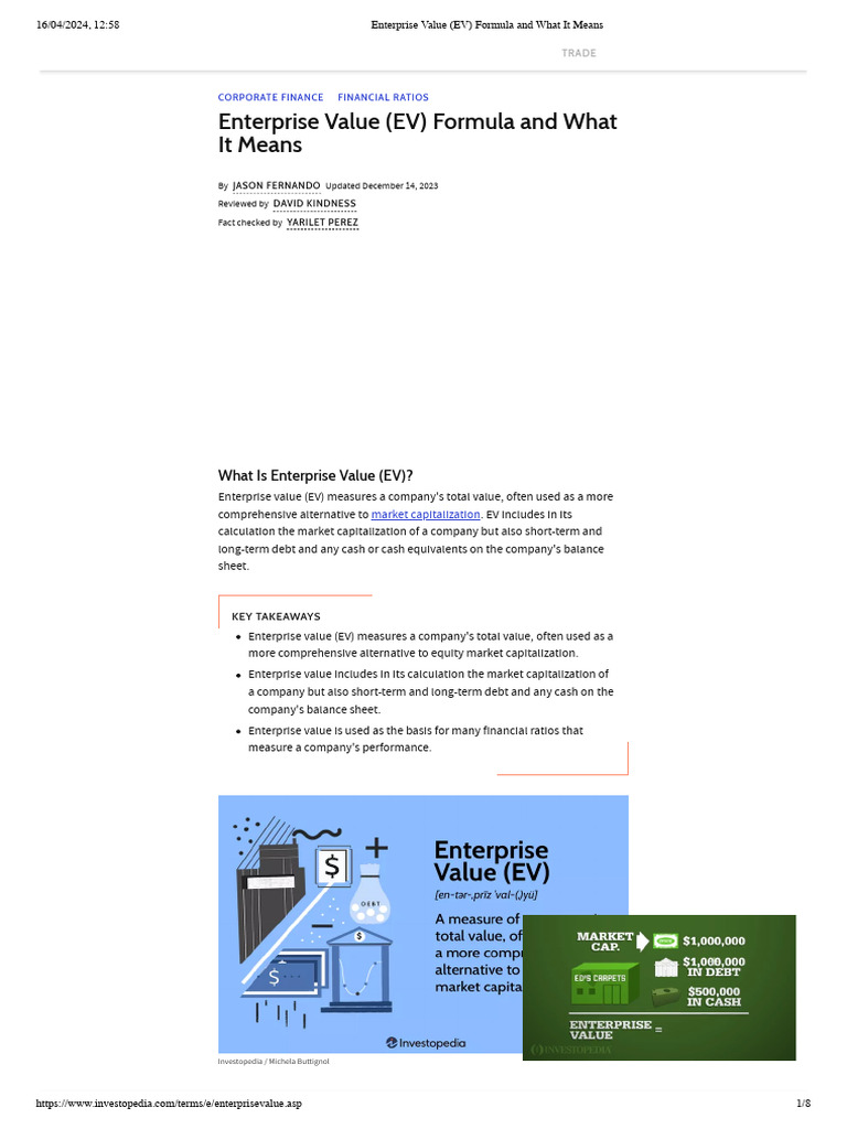Enterprise Value Formula Explained | PDF | Valuation (Finance) | Market ...