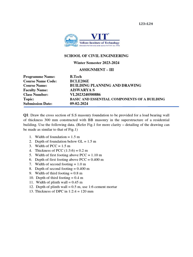 VL2023240500886 Ast03 | PDF | Foundation (Engineering) | Column