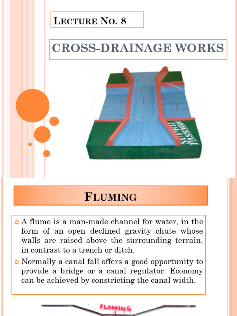Lecture-8 Fluming & CROSS-DRAINAGE WORKS | PDF | Canal | Drainage