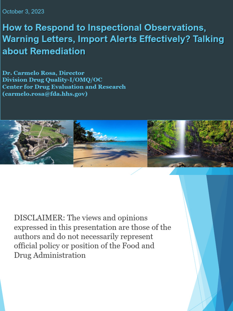 How To Respond To Inspectional Observations - Workshop-2023 | PDF ...