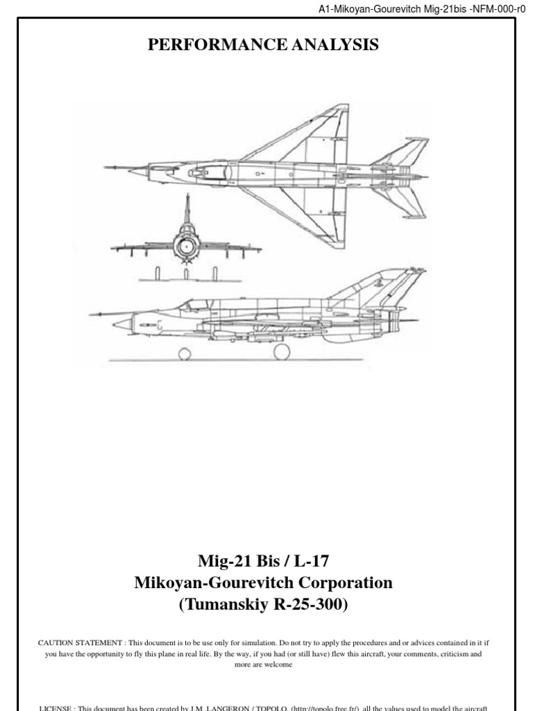 Natops Flight Manual Mig 21bis | PDF | Airspeed | Thrust