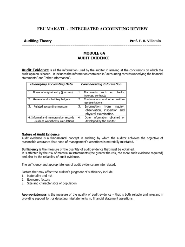 Audit Evidence in Accounting Review | PDF | Audit | Internal Control