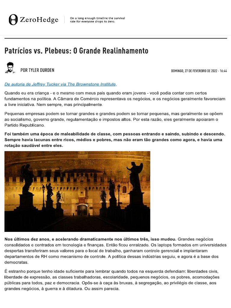 Patricios VS Plebeus o Grande Realinhamento | PDF