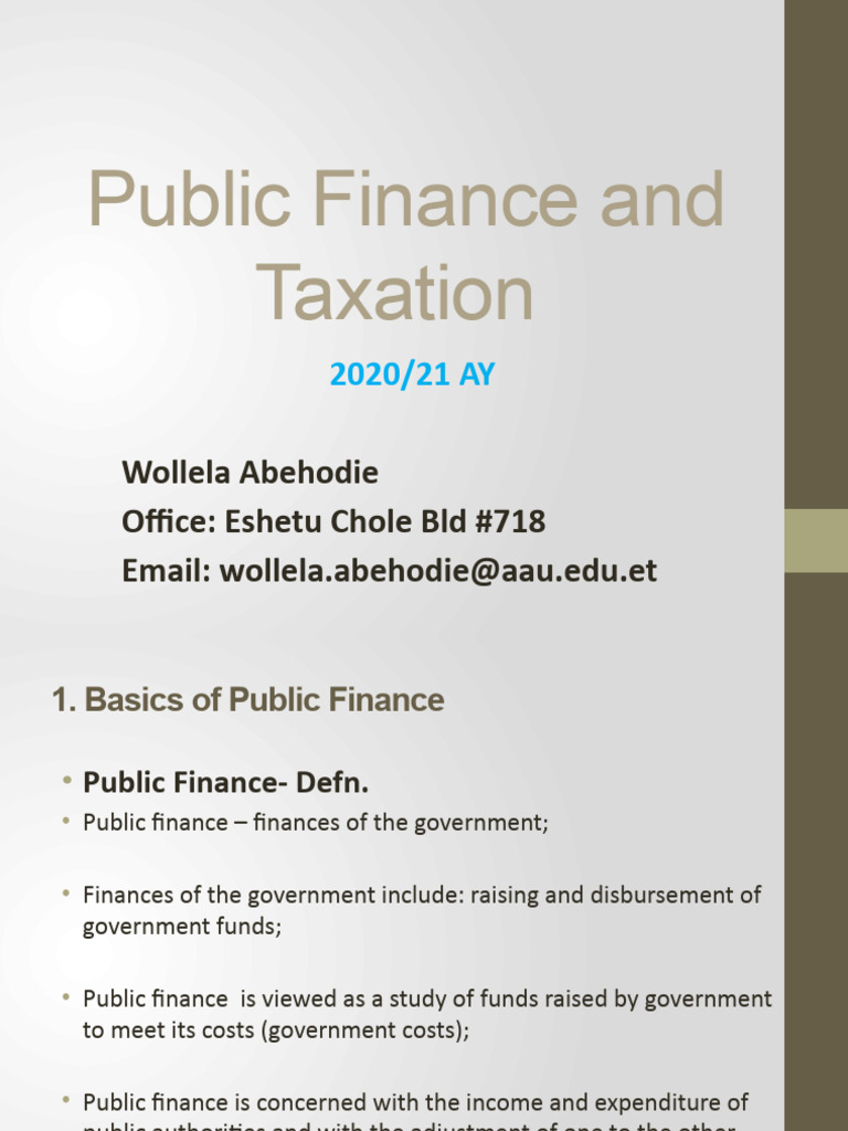 Public Finance and Taxation Week 1 | PDF | Public Finance | Taxes