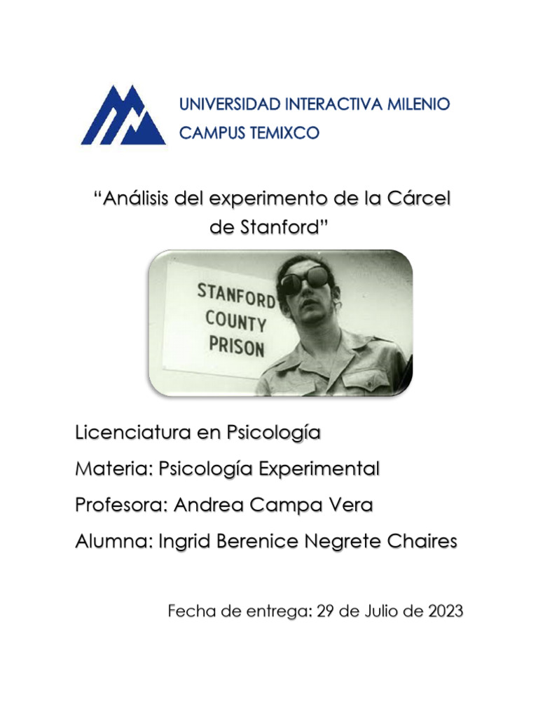 Análisis Ético del Experimento Stanford | PDF | Experimentar | Comportamiento