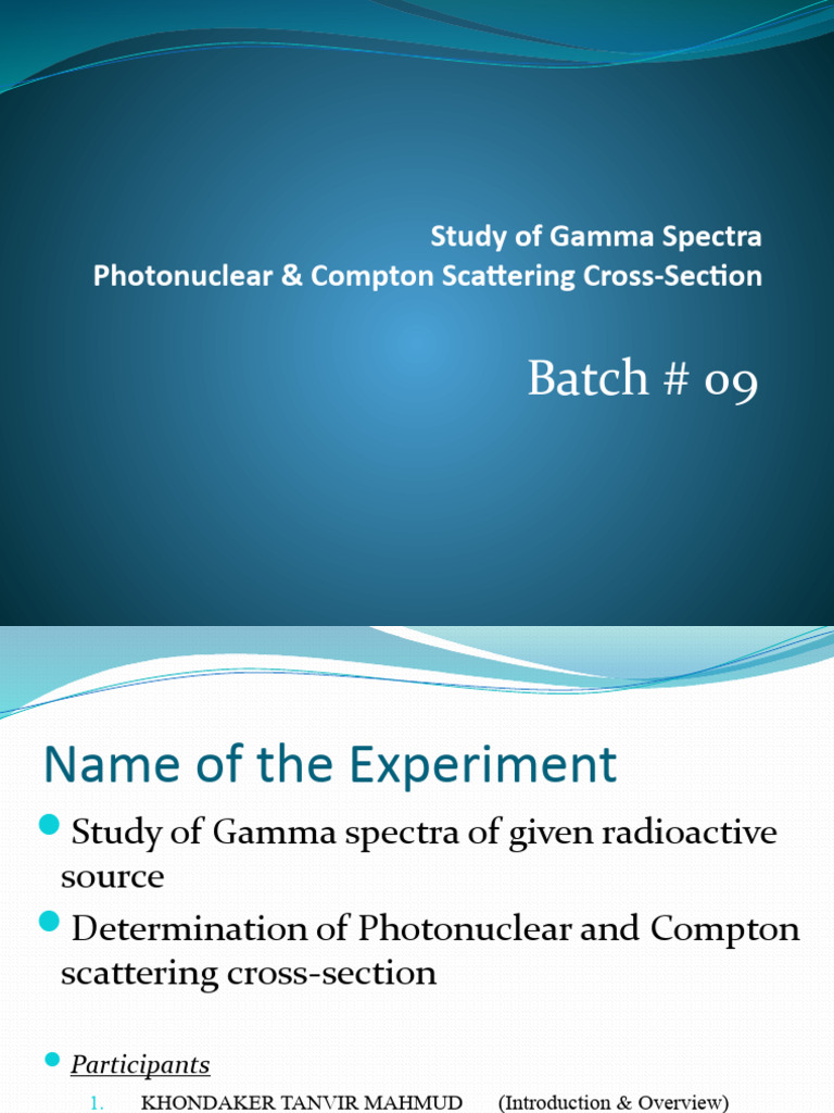 Lab Presentation | PDF | Gamma Ray | Photoelectric Effect