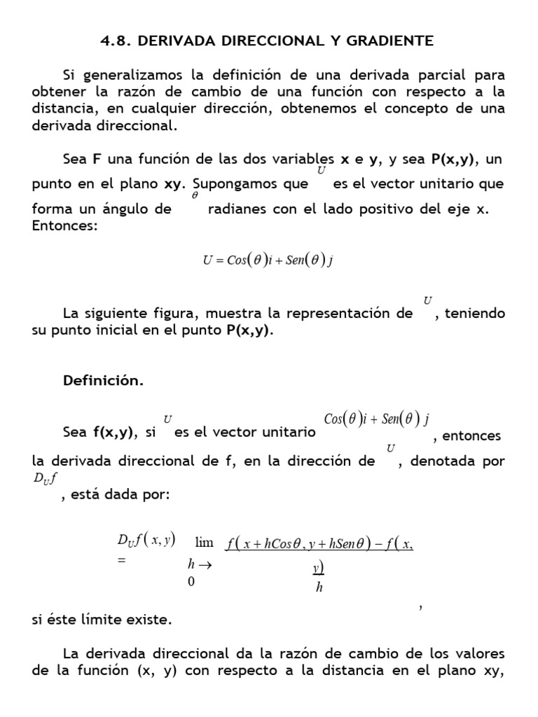 48 Derivada Direccional y Gradien | PDF | Degradado | Derivado