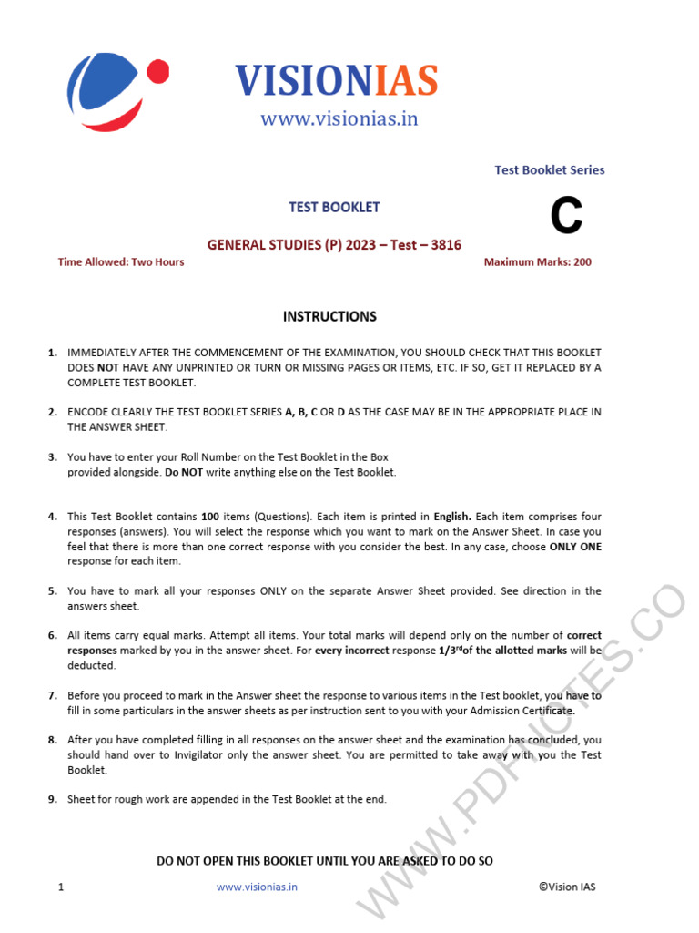 IAS Prelims 2023 Test Series | PDF | Missile