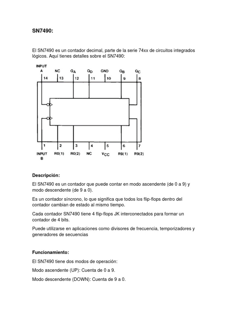 Integrado 7490 J 7447 J 7448 | PDF | Decimal codificado en binario ...