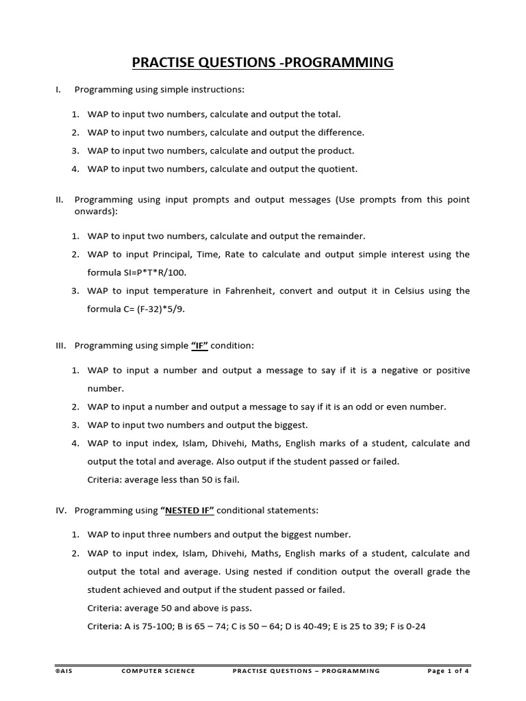 Grade 9 Notes Printed - 19 - 2010 - Algorithms - Practise Questions ...