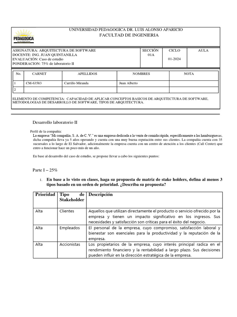 Caso de Estudio: Arquitectura Software | PDF | Software | Arquitecto