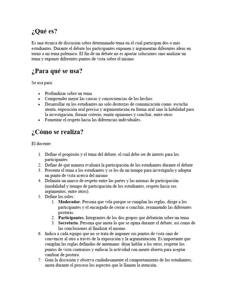 Guía Práctica para Debates Estudiantiles | PDF | Observación | Cognición